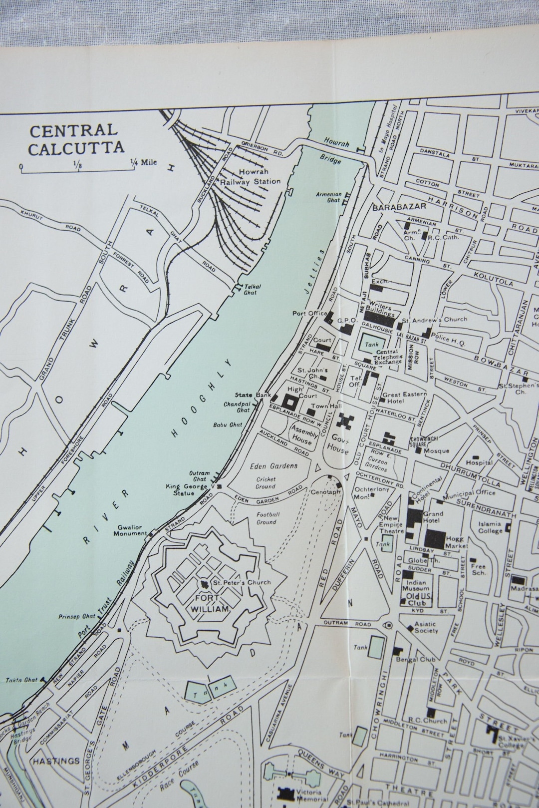 1962 Calcutta India Vintage Map - Etsy