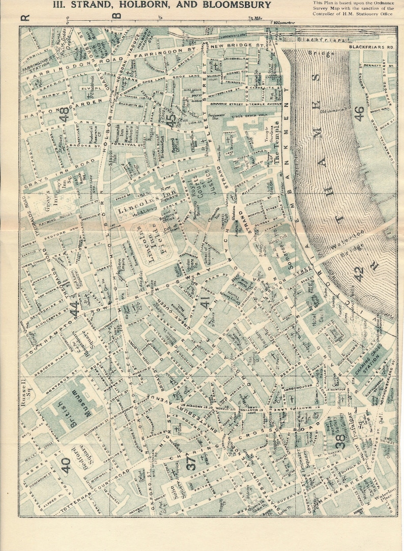 1922 London Street Map, London England, United Kingdom - Etsy