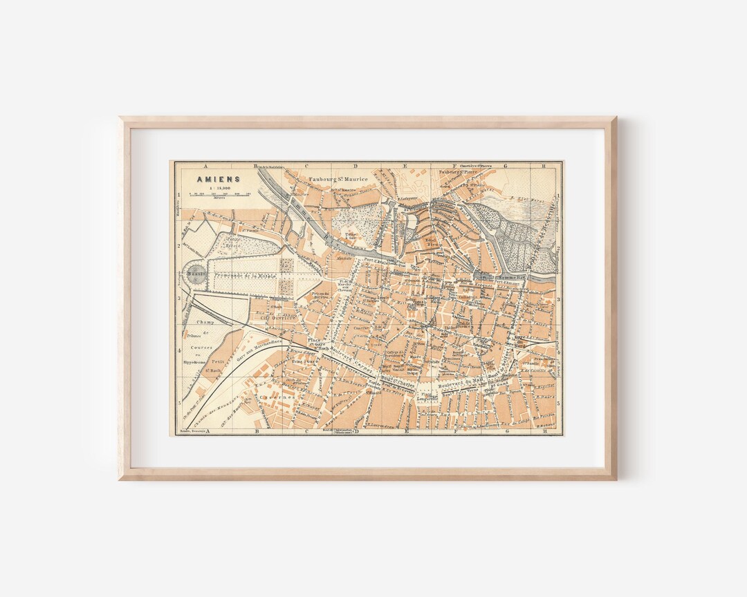 1913 Amiens France Antique Map - Etsy