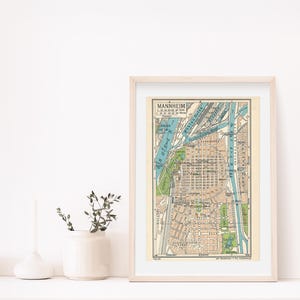 1933 Mannheim Germany Antique Map - Etsy