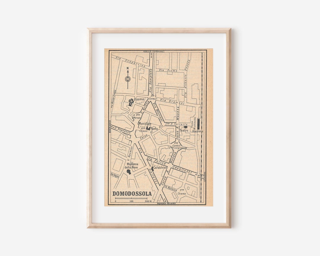 1954 Domodossola Italy Vintage Map - Etsy