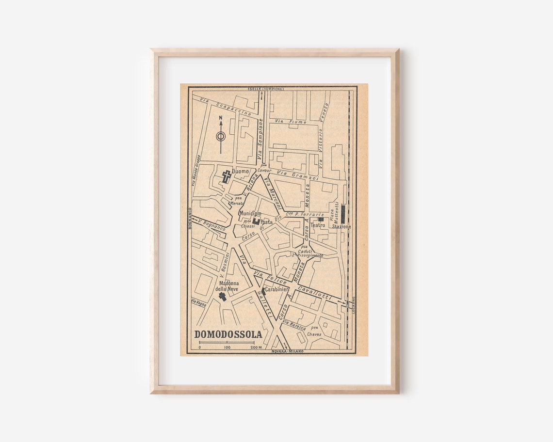 1954 Domodossola Italy Vintage Map - Etsy
