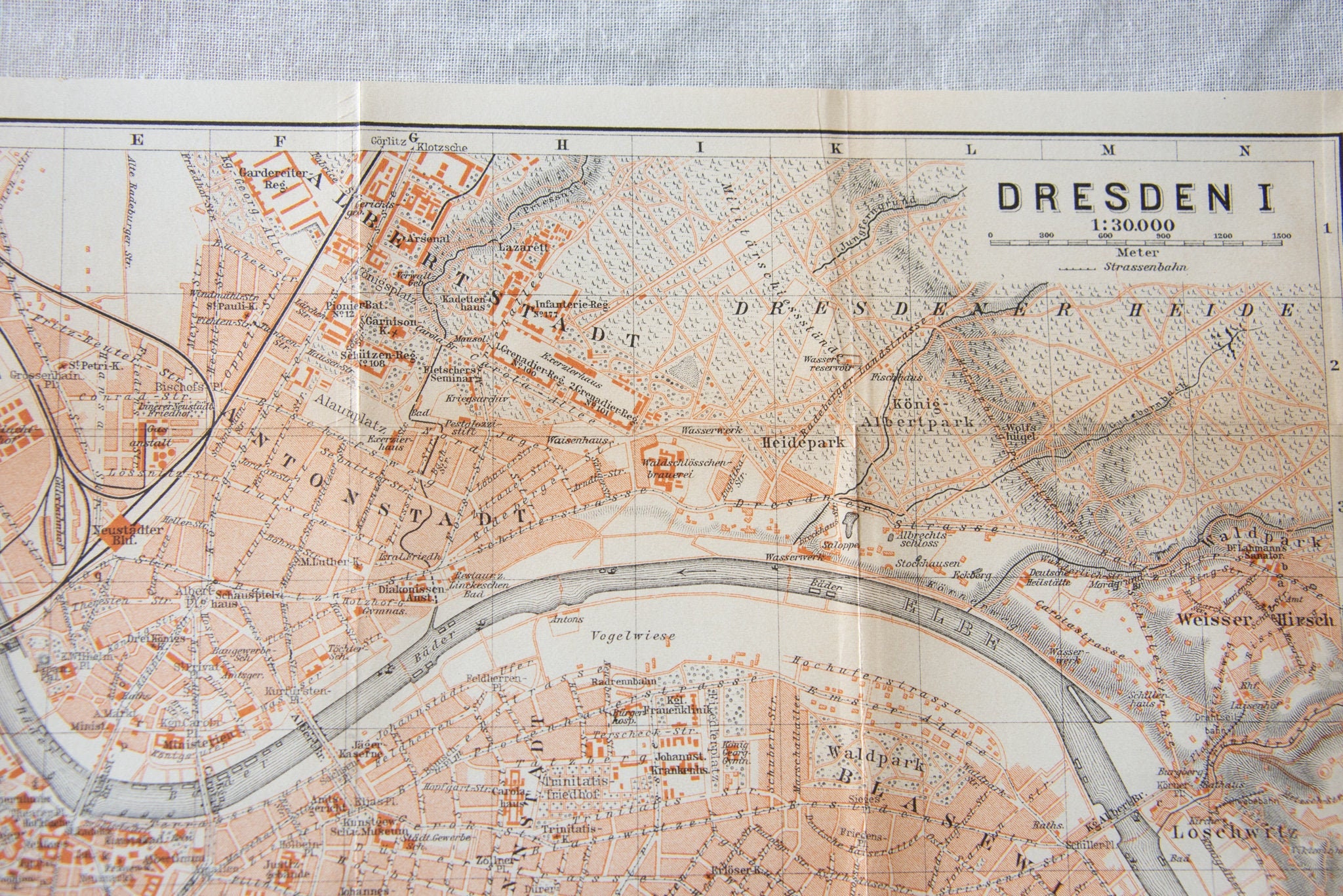 1913 Dresden Germany Antique Map | Etsy