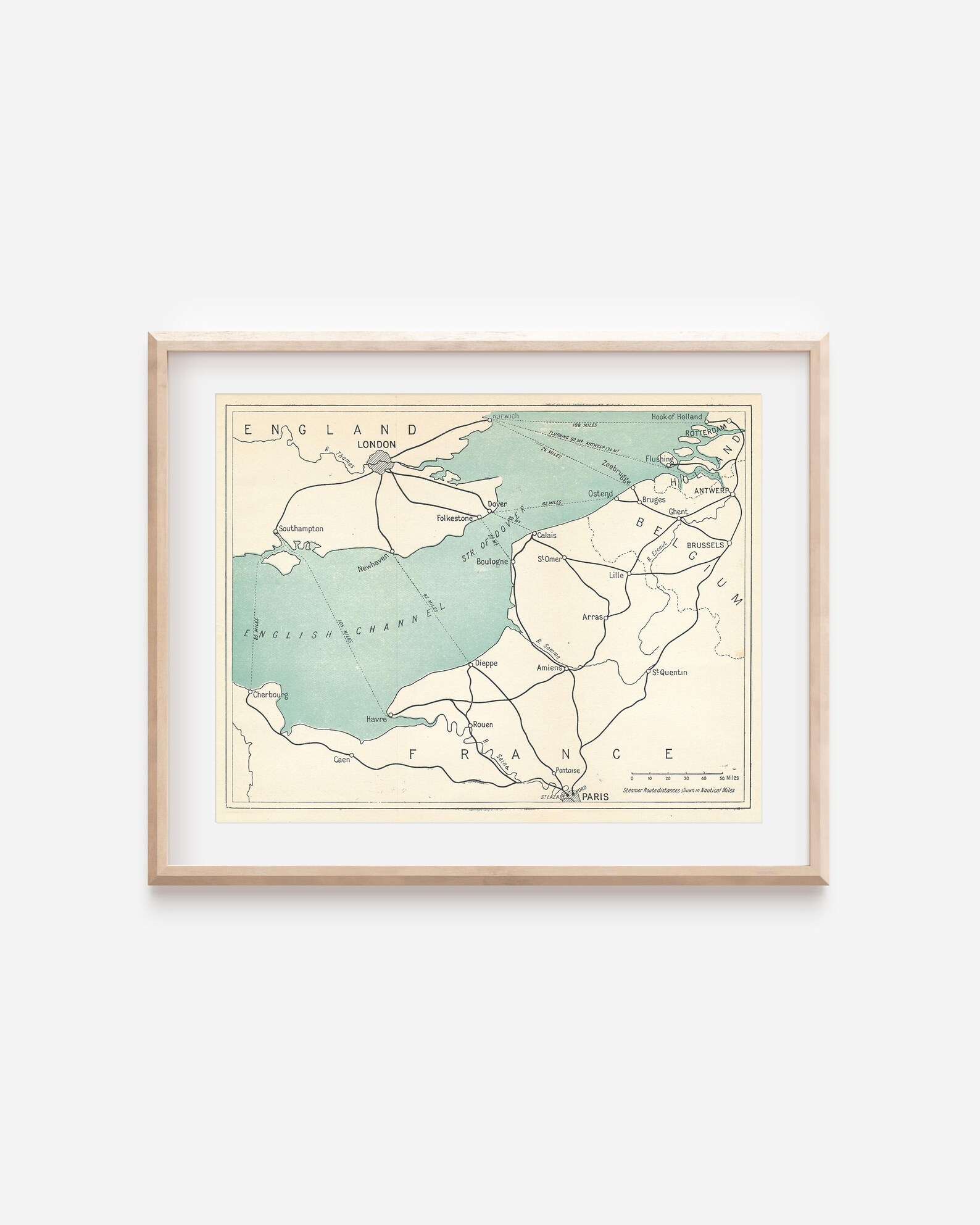 1929 English Channel Antique Map - Etsy