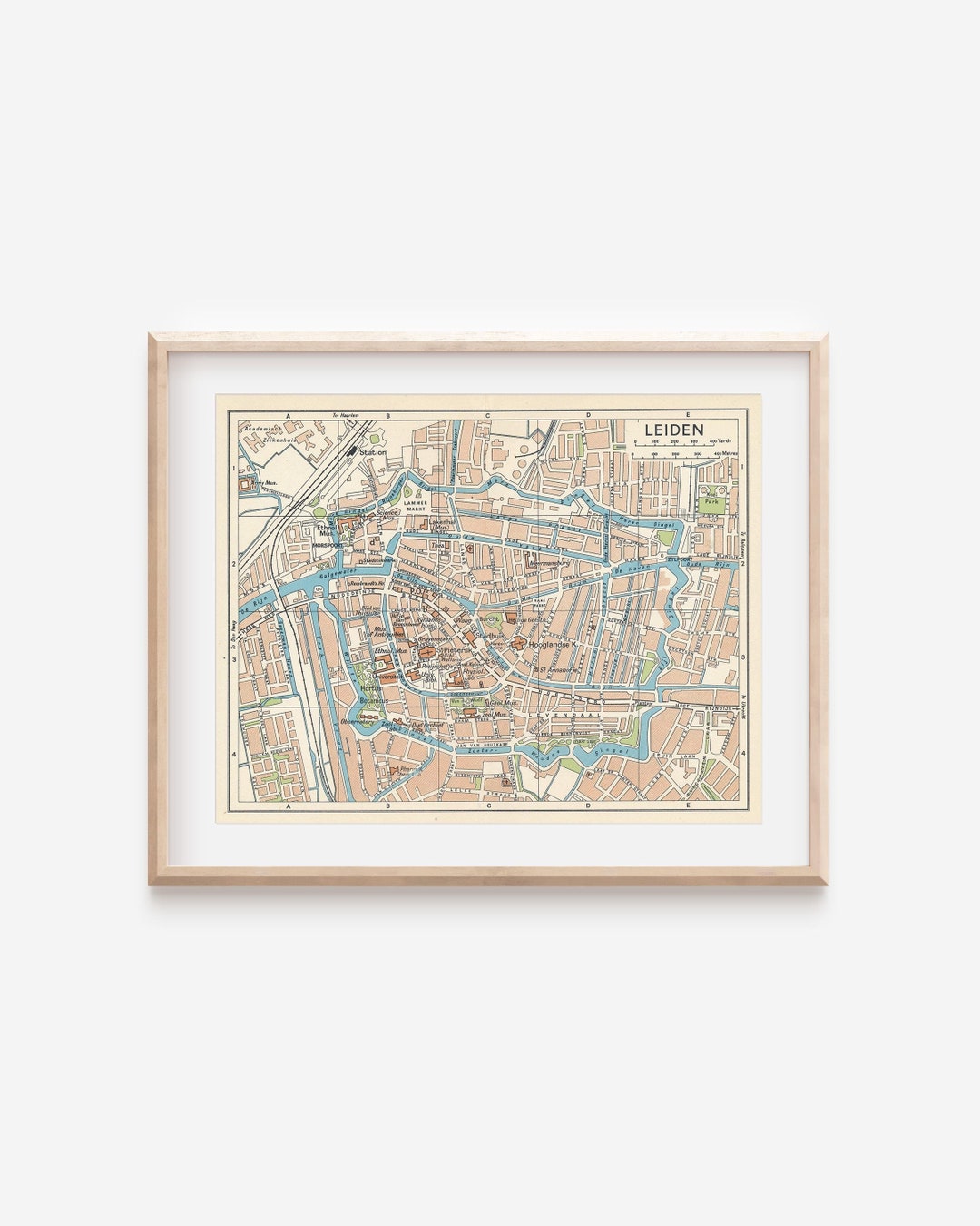 1961 Leiden Netherlands Vintage Map - Etsy
