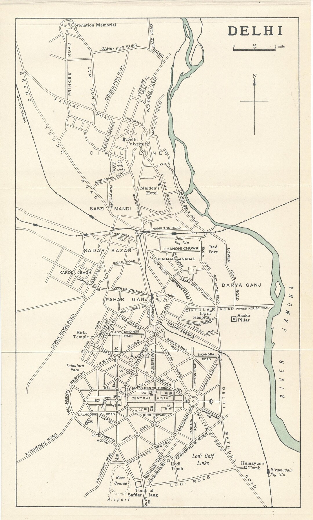 1959 New Delhi India Vintage Map - Etsy
