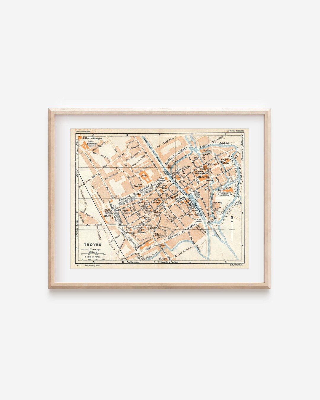 1930 Troyes France Antique Map - Etsy
