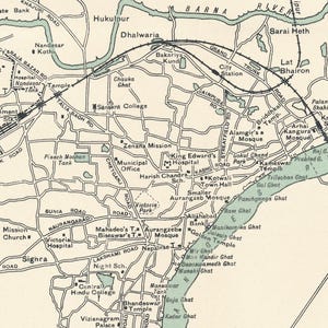 1959 Varanasi (benares) India Vintage Map - Etsy