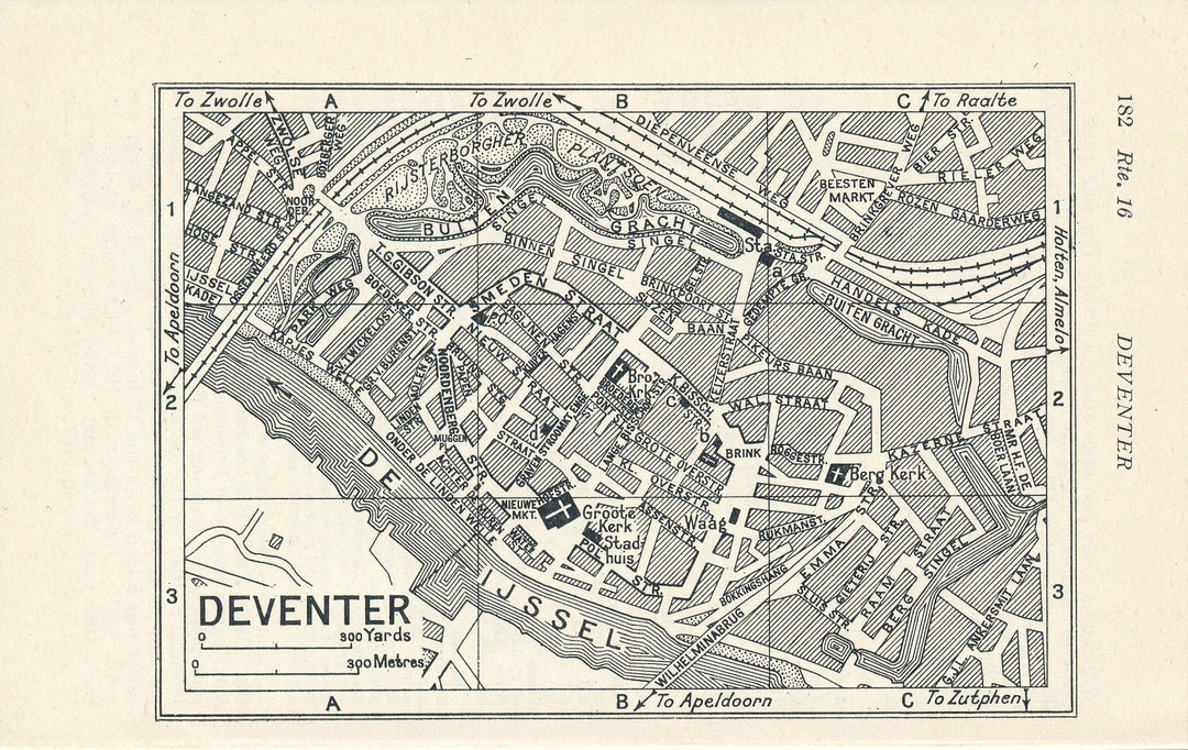 1961 Deventer Netherlands Vintage Map - Etsy