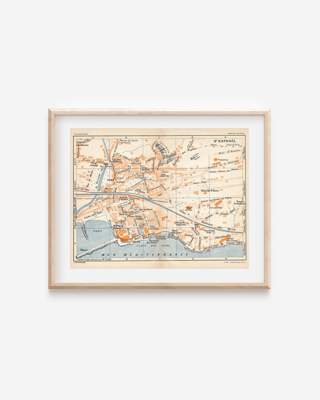 1926 St. Raphael France Antique Map - Etsy