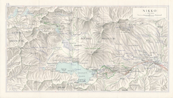 1966 Nikko Japan Vintage Map | Etsy