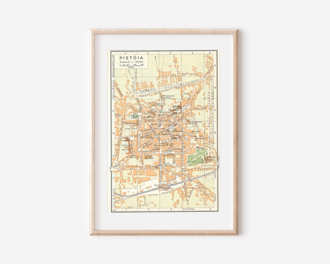 1959 Pistoia Tuscany Italy Vintage Map - Etsy