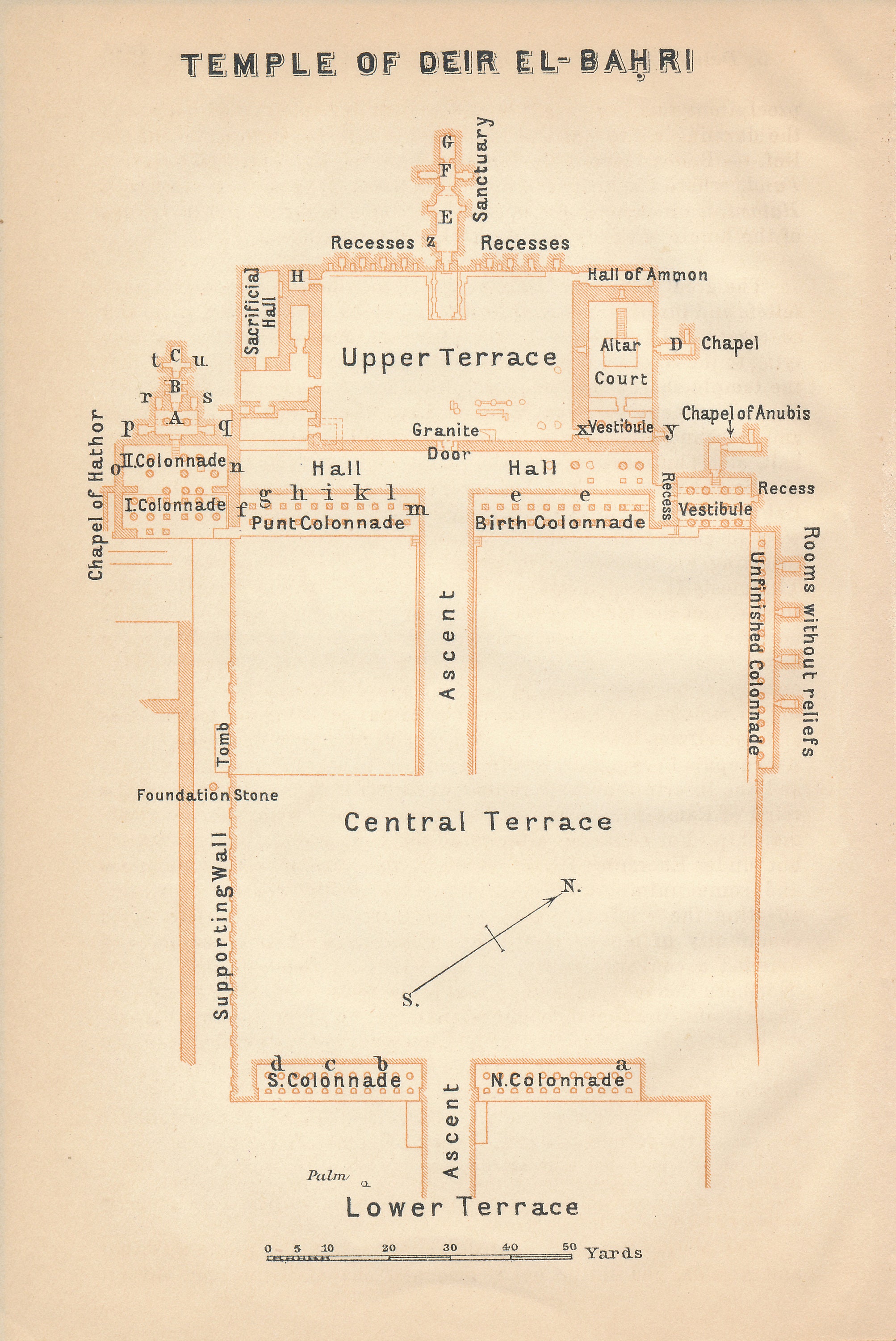 1908 Temple of Deir El-Bahri Egypt Antique Map | Etsy