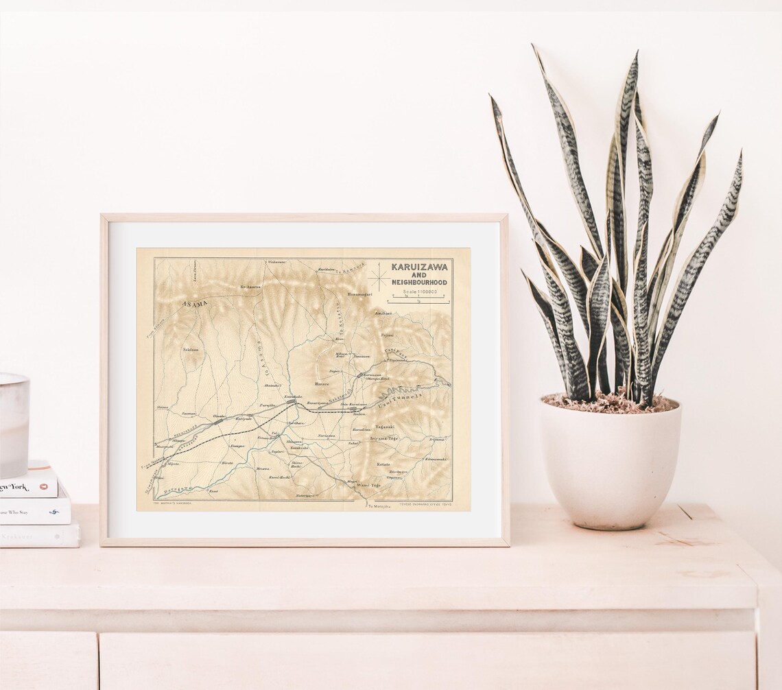 1907 Karuizawa Japan Antique Map - Etsy