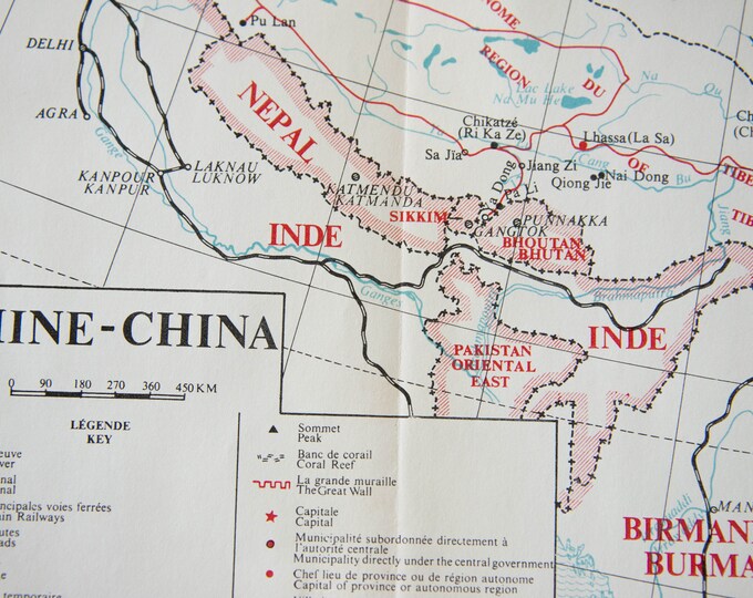 1968 China Vintage Map - Etsy