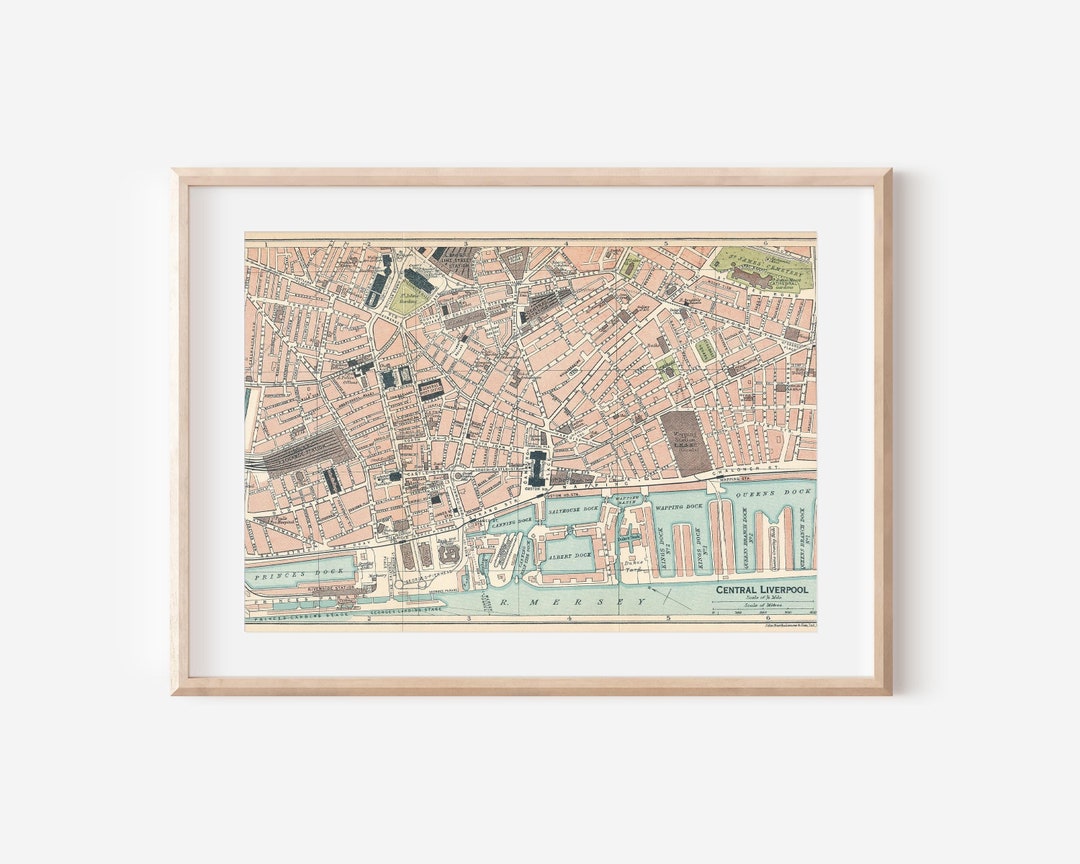 1924 Liverpool United Kingdom Antique Map - Etsy