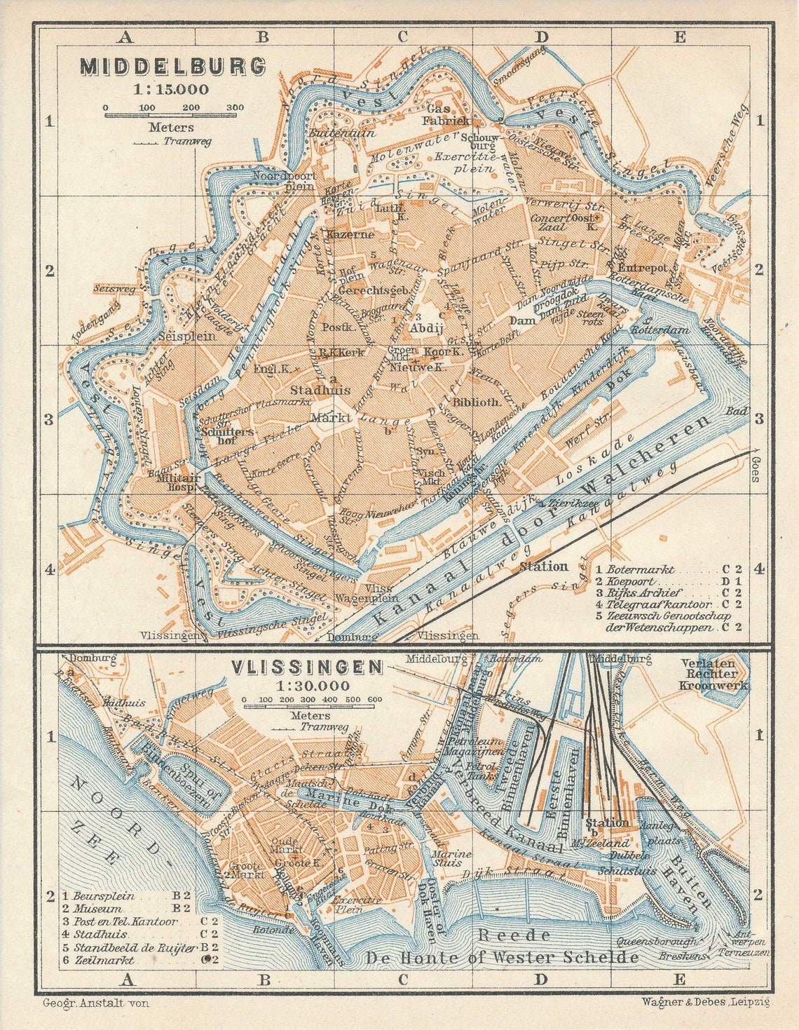 1910 Middelburg and Vlissingen flushing Netherlands Antique | Etsy