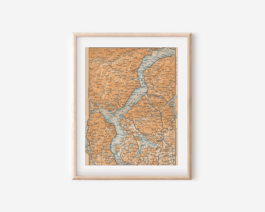 1906 Lake Maggiore Italy Antique Map - Etsy