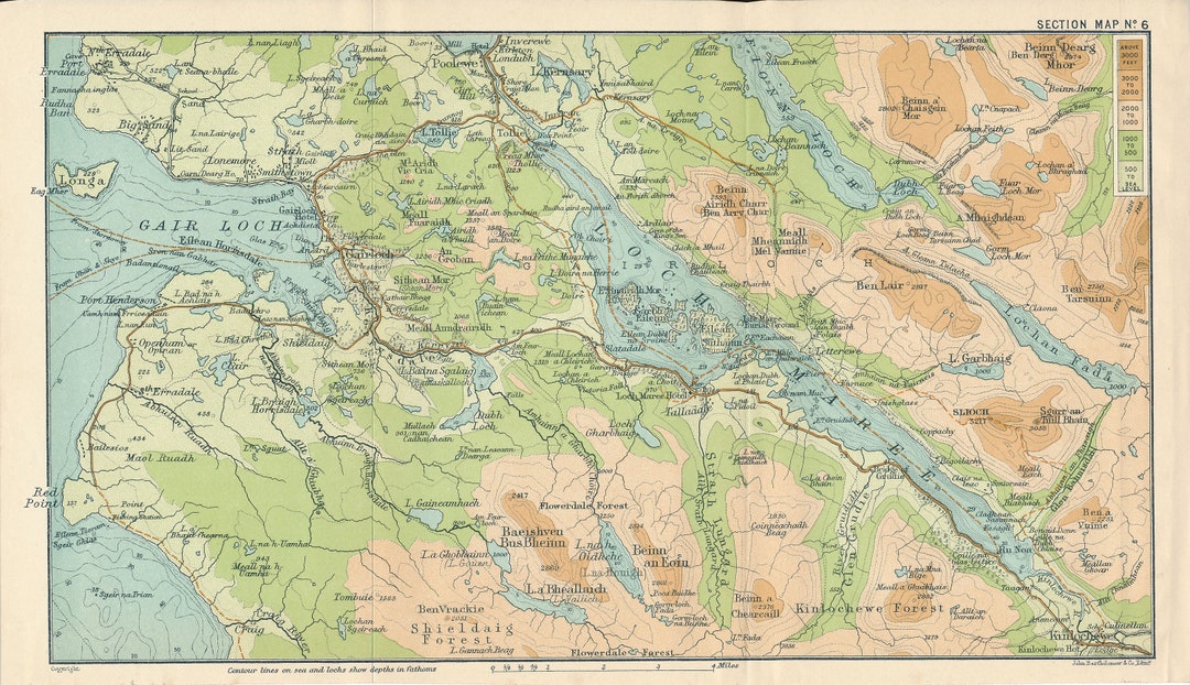 1915 Loch Maree Scotland & Environs Antique Map - Etsy