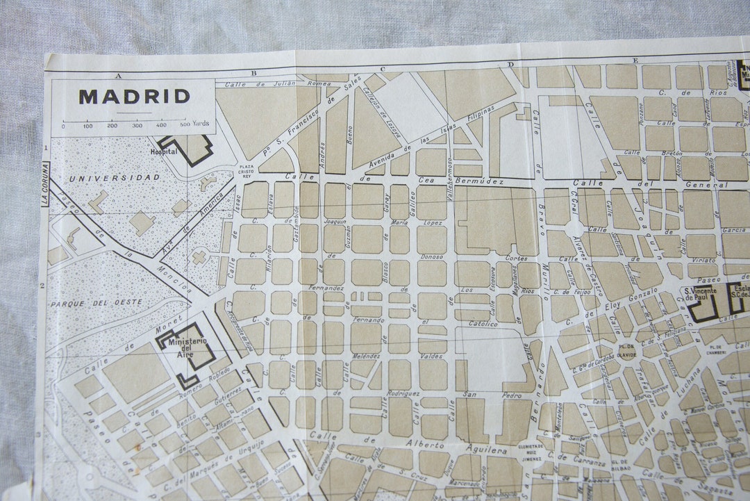 1962 Madrid Spain Vintage Map - Etsy