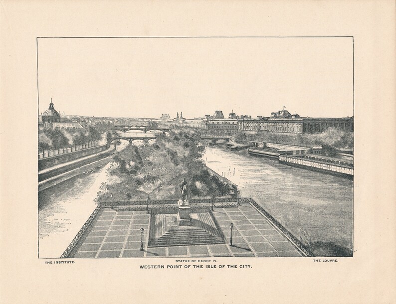 1892 Paris France Antique Print | Etsy