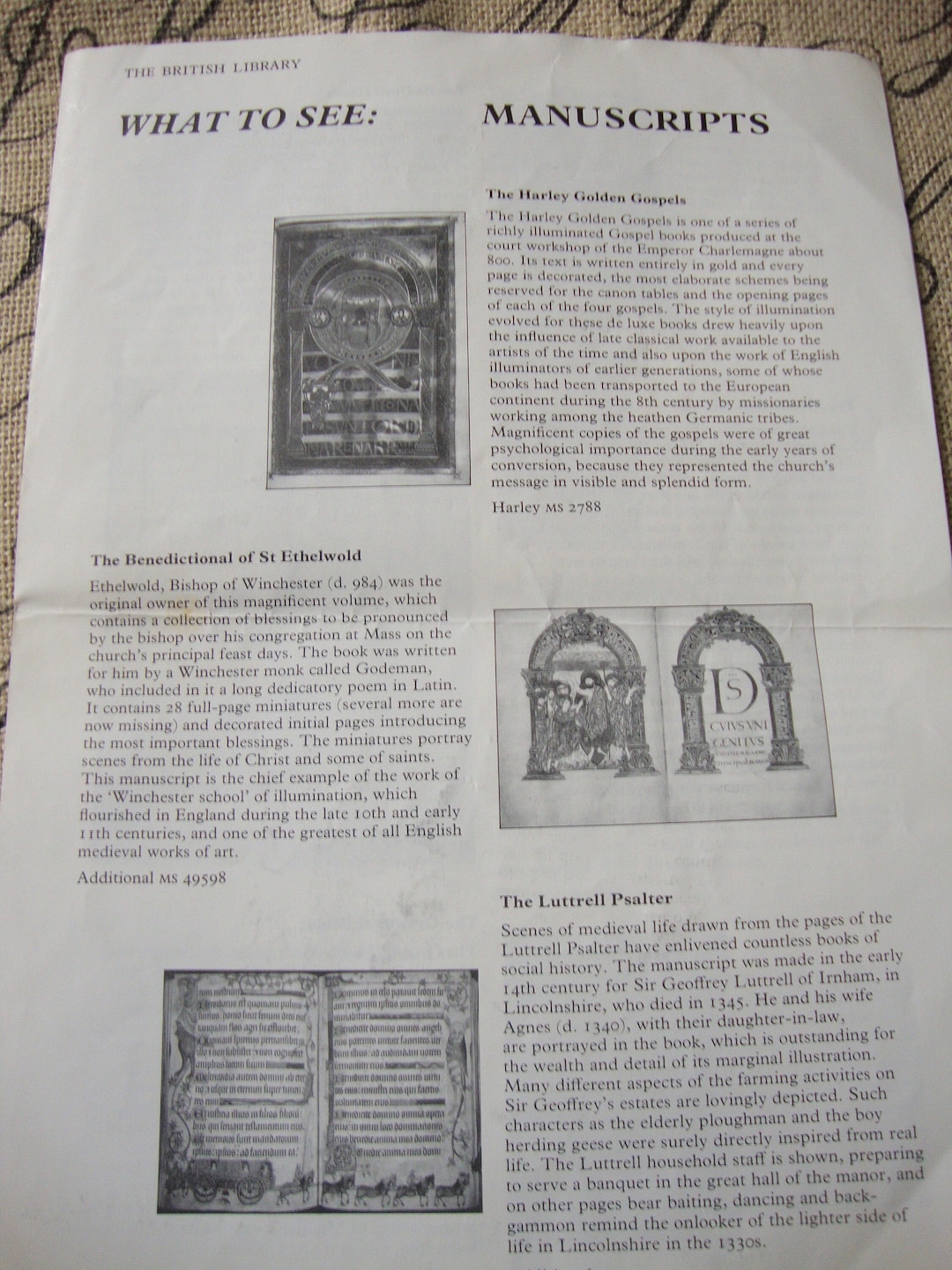 British Library Manuscripts Pamphlet - Etsy