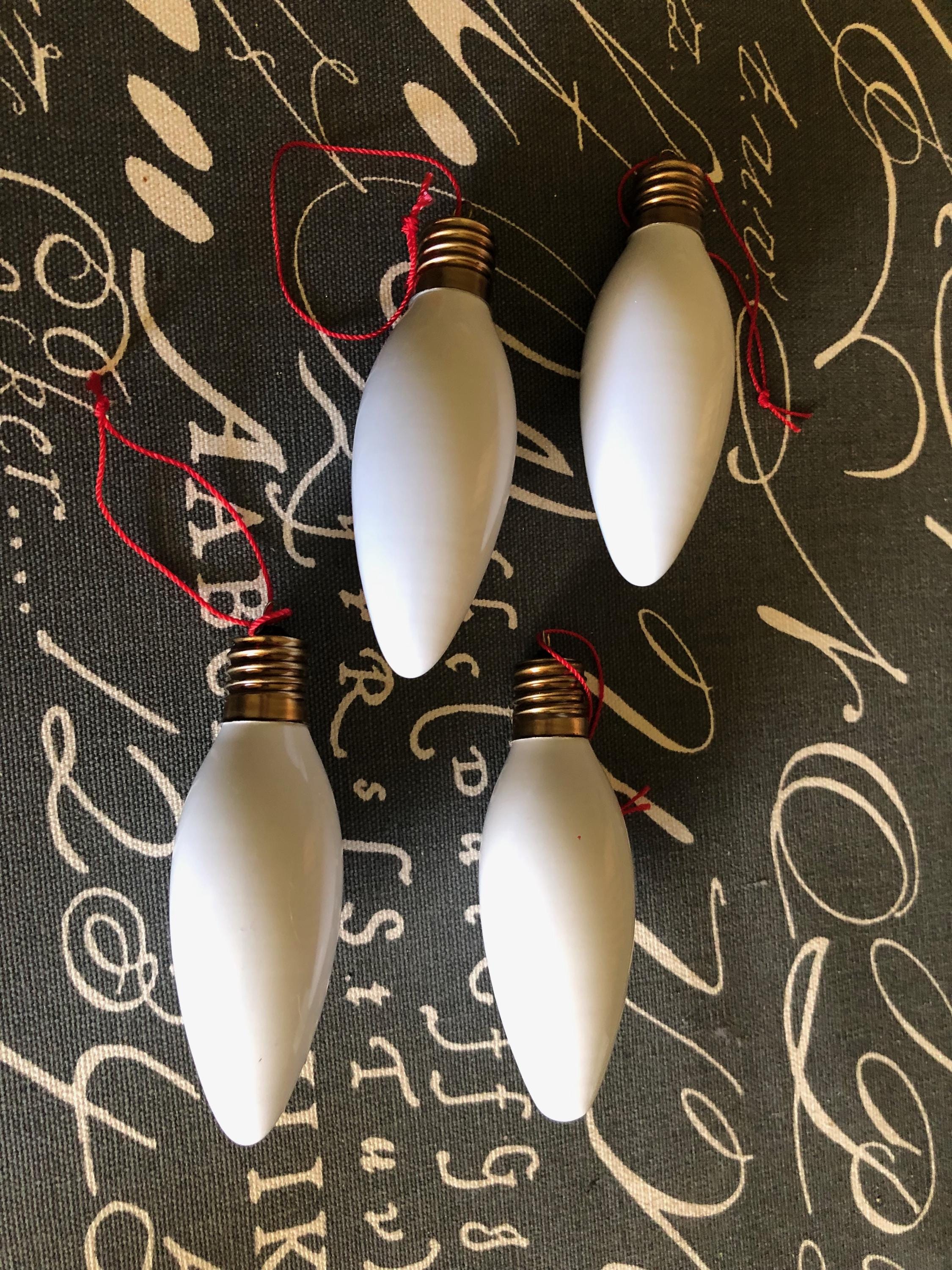 Christmas Light Bulb Ornament Set of 4 - Etsy