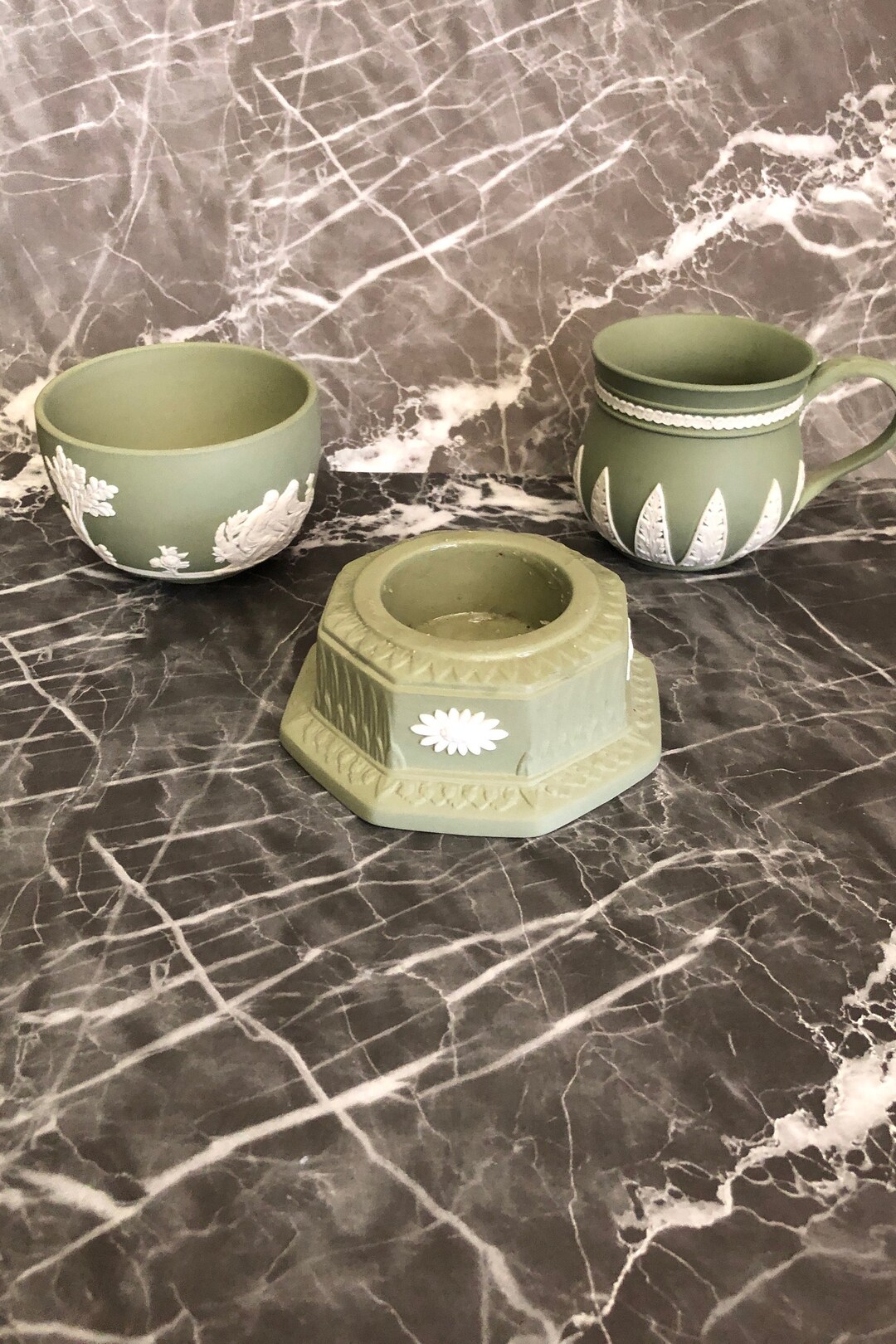 Wedgwood Sage Green Jasperware Collection, Lot of 3 - Etsy