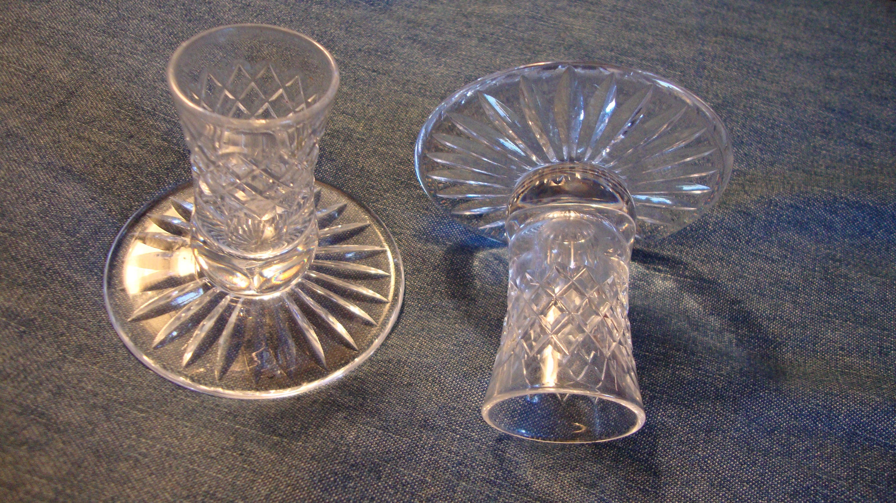 Thomas Webb Crystal Candle Holders vintage - Etsy