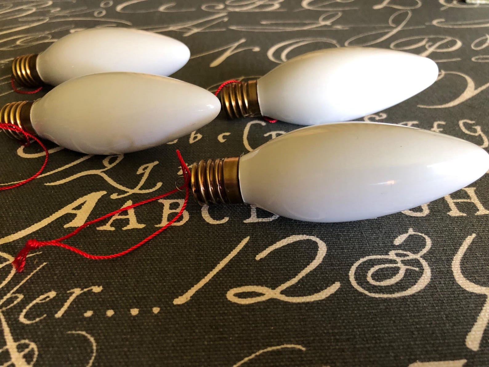 Christmas Light Bulb Ornament Set of 4 - Etsy