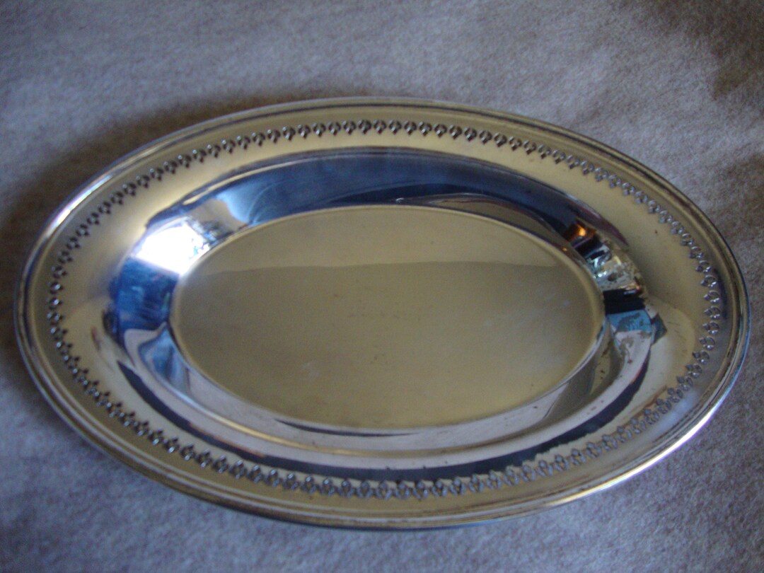 Silver Oval Serving Tray - Etsy