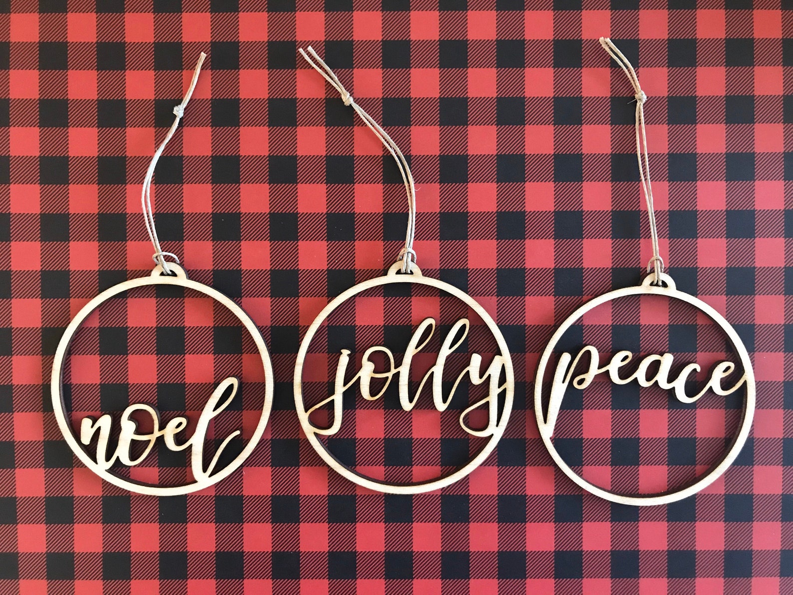 Words of Christmas Ornament Set of 12 Wood Ornaments - Etsy