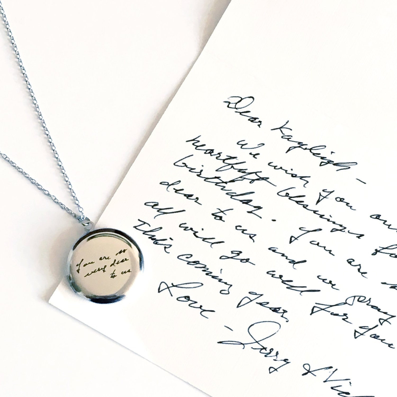 Handwriting Locket | Etsy