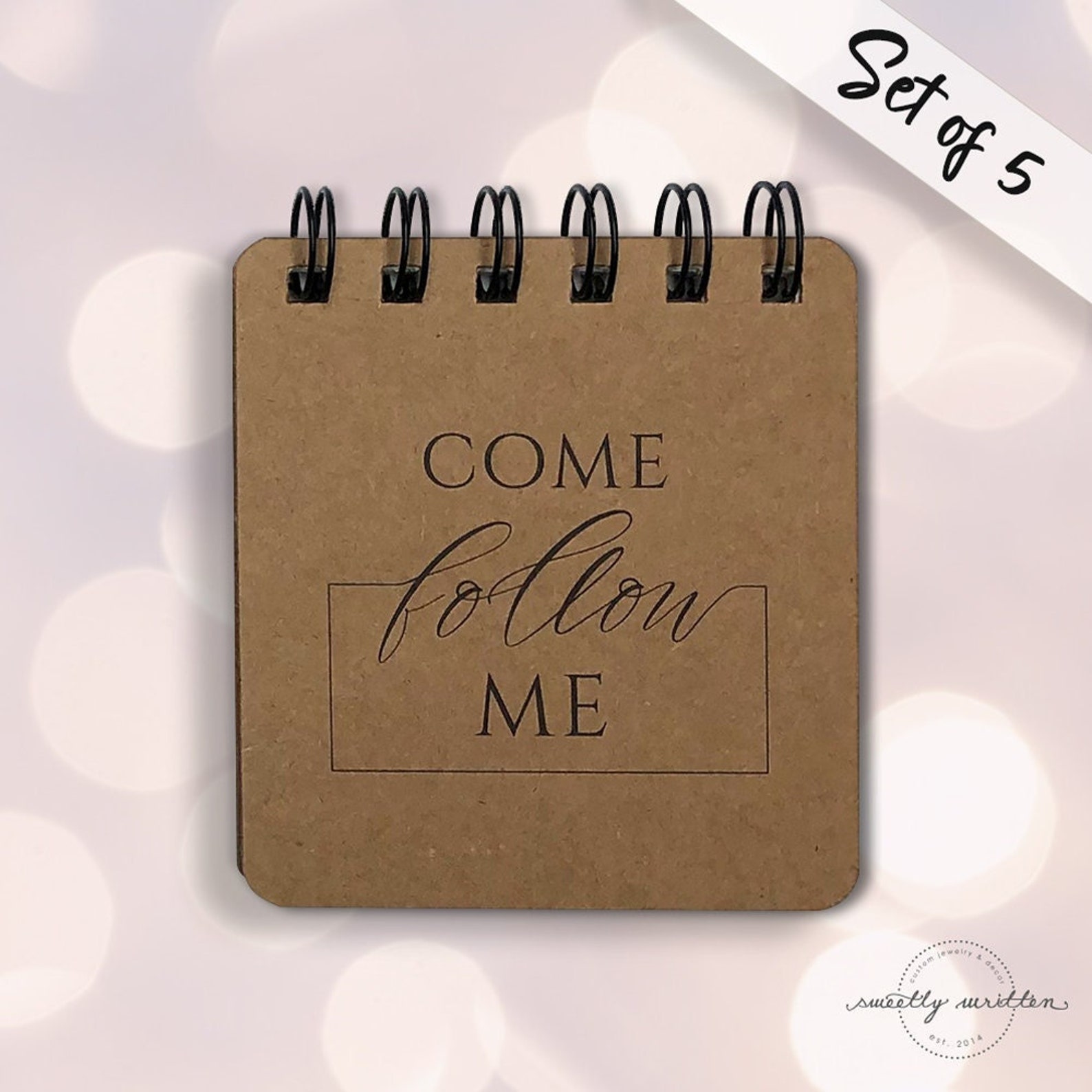 Set of 5 — Come Follow Me — Notepad Journal Gift for Baptism, Youth Conference, Mission, Young ...