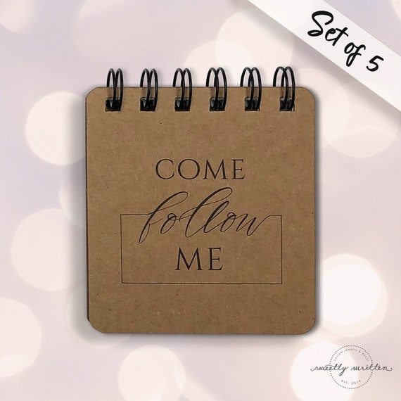 Set of 5 Come Follow Me Notepad Journal Gift for Baptism - Etsy