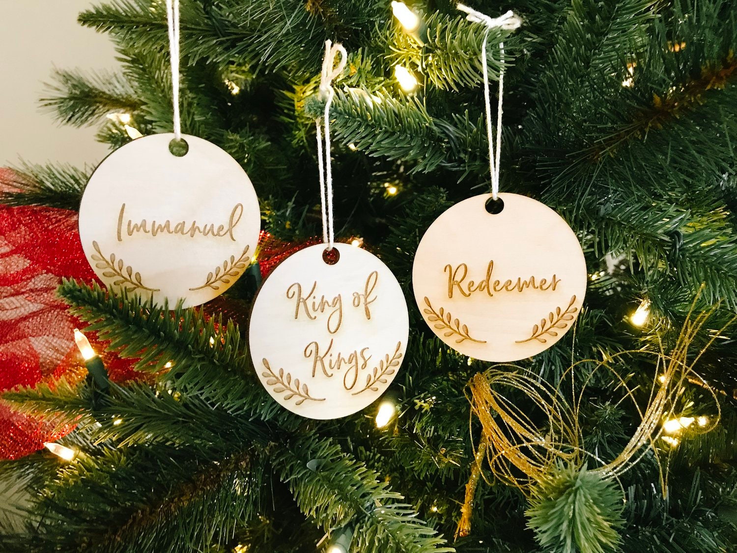 Names of Christ Ornament Set of 12 Christmas Ornament Wood | Etsy