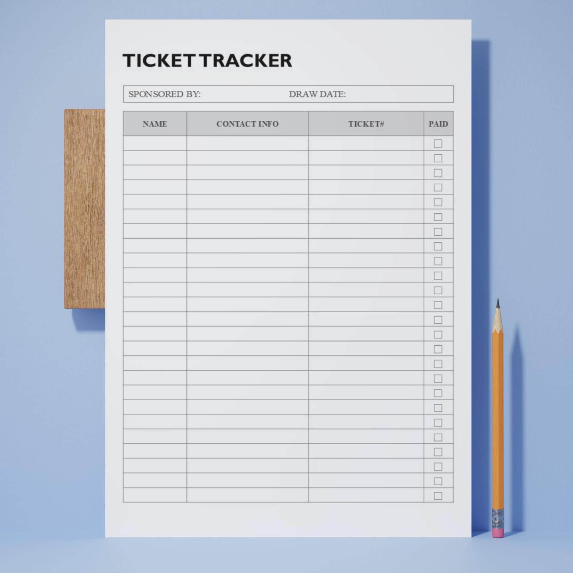 Printable Raffle Ticket and Tracker Bundle (PDF) - Etsy