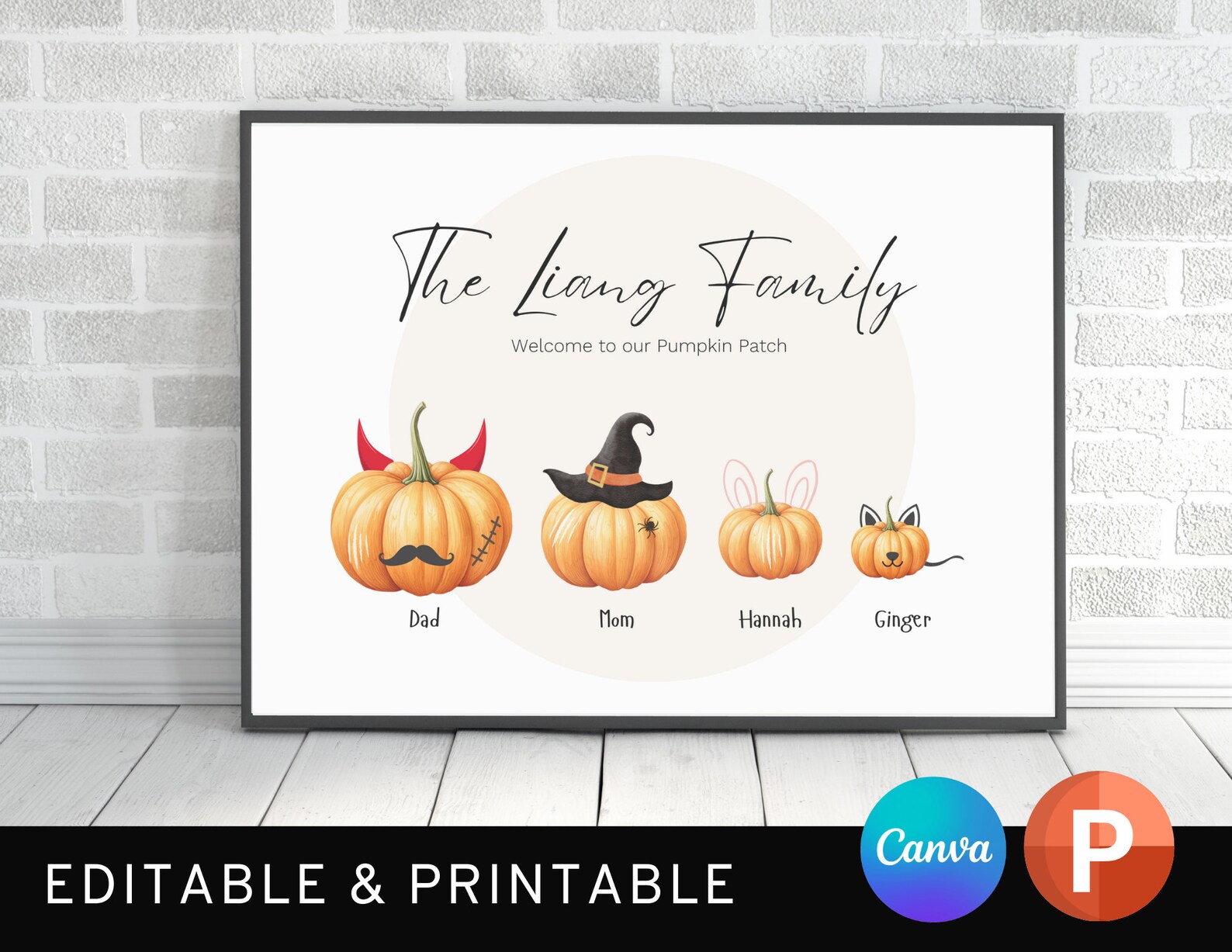 Family Pumpkin Patch Print, Halloween Fall Wall Decor Autumn, Print ...