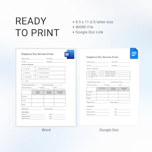 Editable Employee Pay Increase Form Template (word & Google Doc) - Etsy