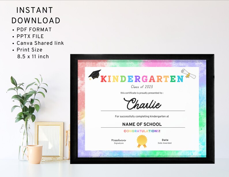 Editable Kindergarten Graduation Certificate, Last Day of School ...