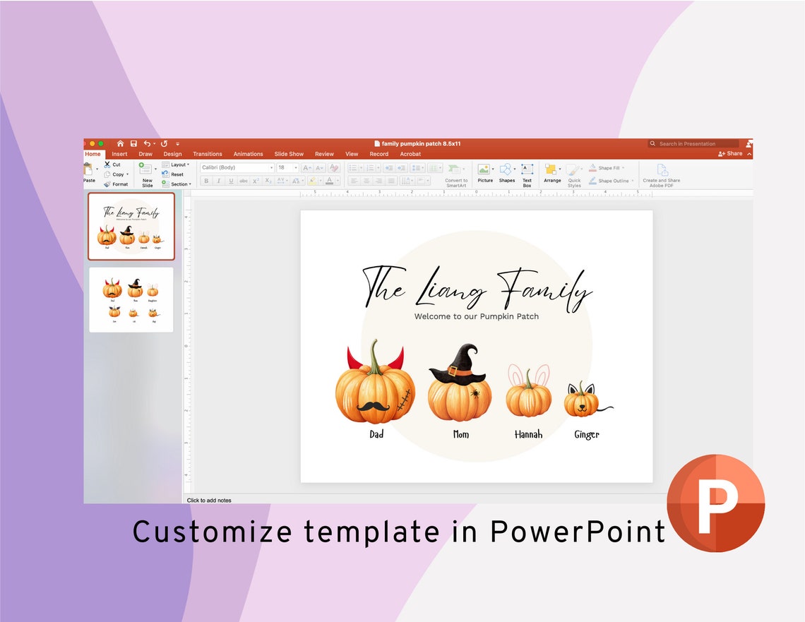 Family Pumpkin Patch Print, Halloween Fall Wall Decor Autumn, Print ...