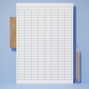 Printable 8 Blank Columns Chart Text Input Print and Write-in Chart, Blank Column Template ...