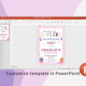 Editable Cupcake Birthday Invitation Card Printable Sweet - Etsy