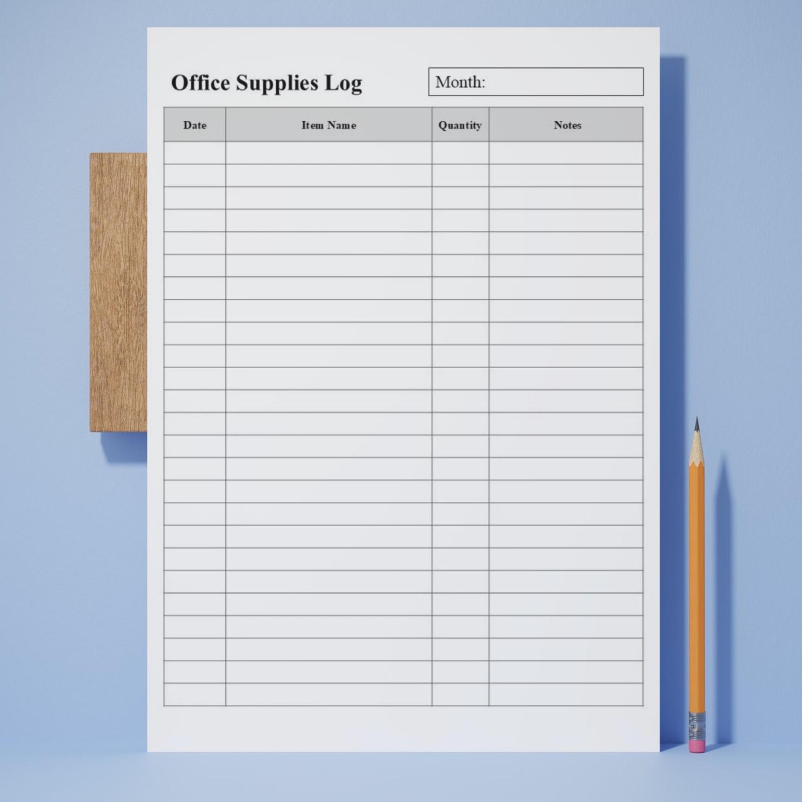 Printable Office Supplies Log Checklist, Office Supplies Checklist ...