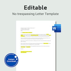 Editable No Trespassing Letter - Etsy
