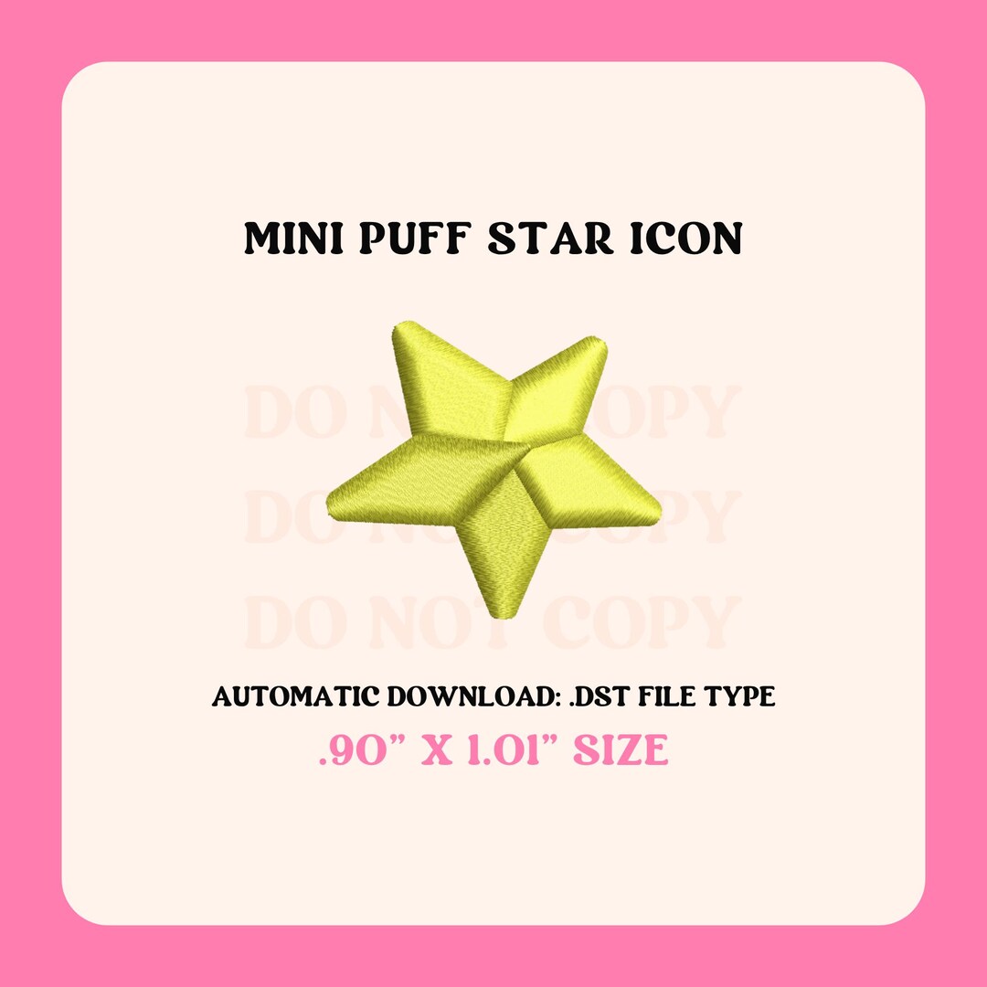 3D Puff Star Icon, 3D Puff Star Embroidery Icon, Mini 3D Puff Icon ...