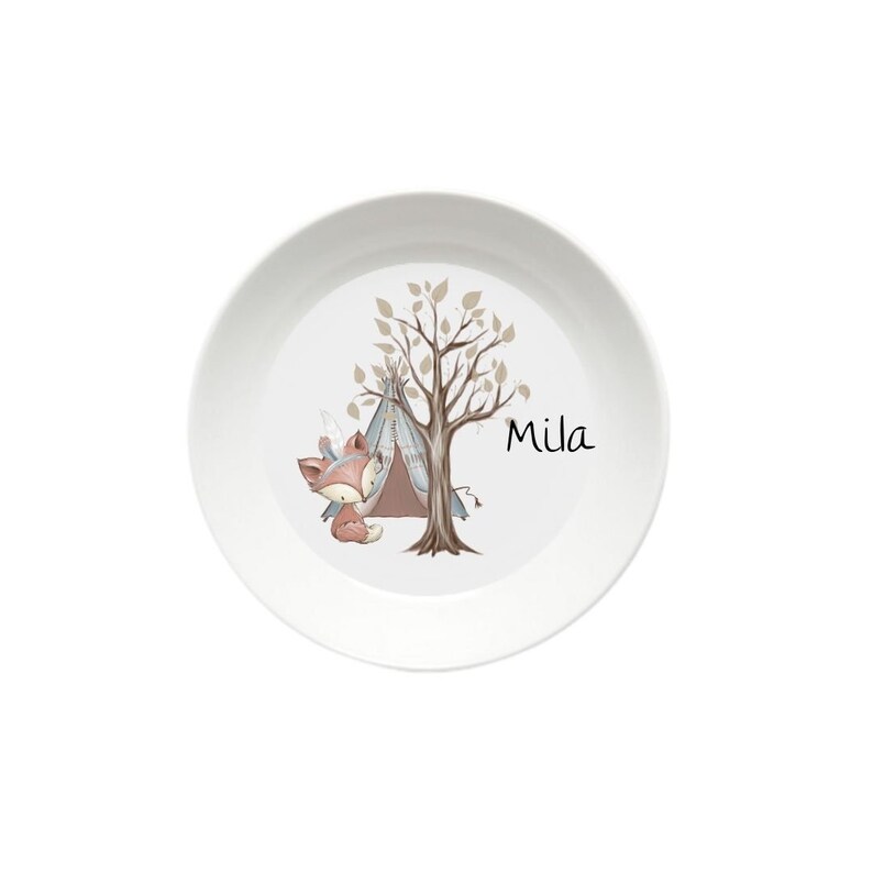 Children's Dishes Set With Name Fox | Etsy