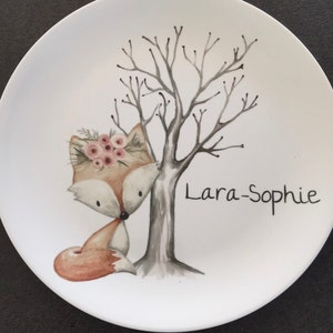 Children's Dishes Set With Name Fox Hipsterkidsde - Etsy