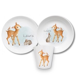 Kinderteller mit Namen, personalisiert, Name, Taufgeschenk, Geschenk Taufe, Erster Geburtstag ...