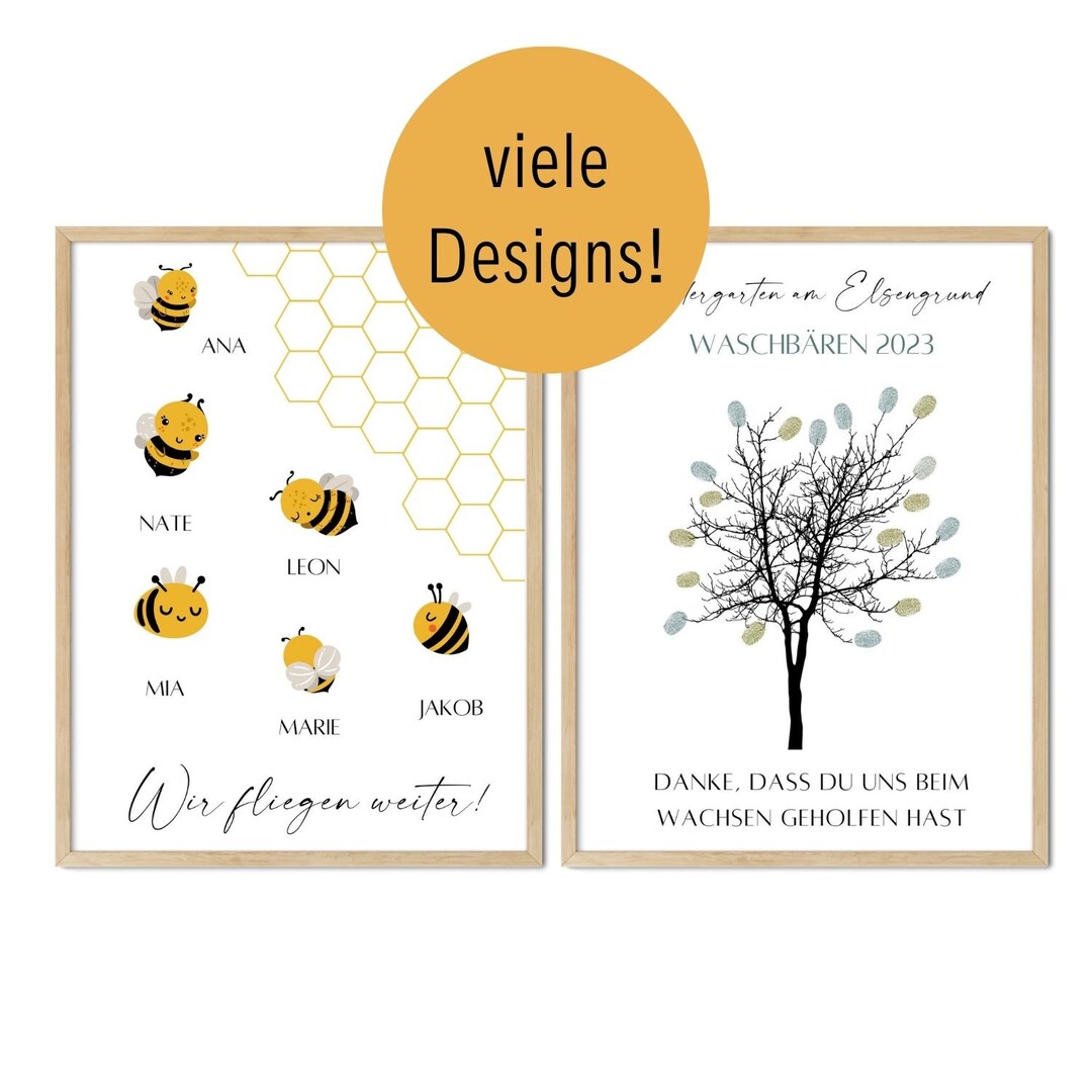 Fingerprint Picture Kita Farewell Gift Teacher Farewell Gift - Etsy